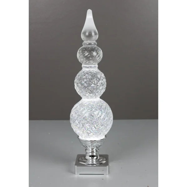 15.5" LIGHTED FINIAL WATER GLOBE - Holiday Bliss