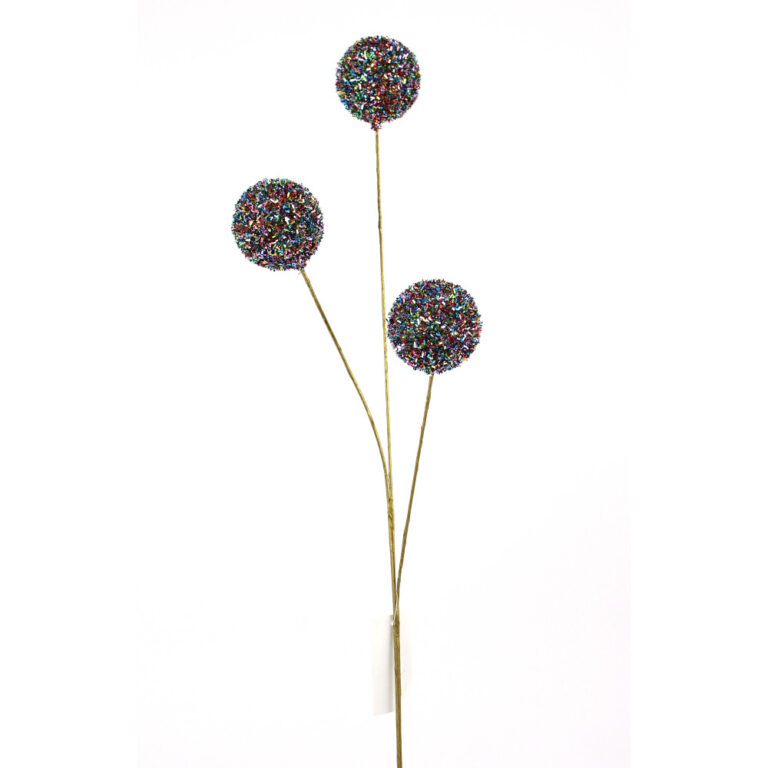 28" BLUE-MULTI COLORED EYELASH BALL SPRAY - Holiday Bliss