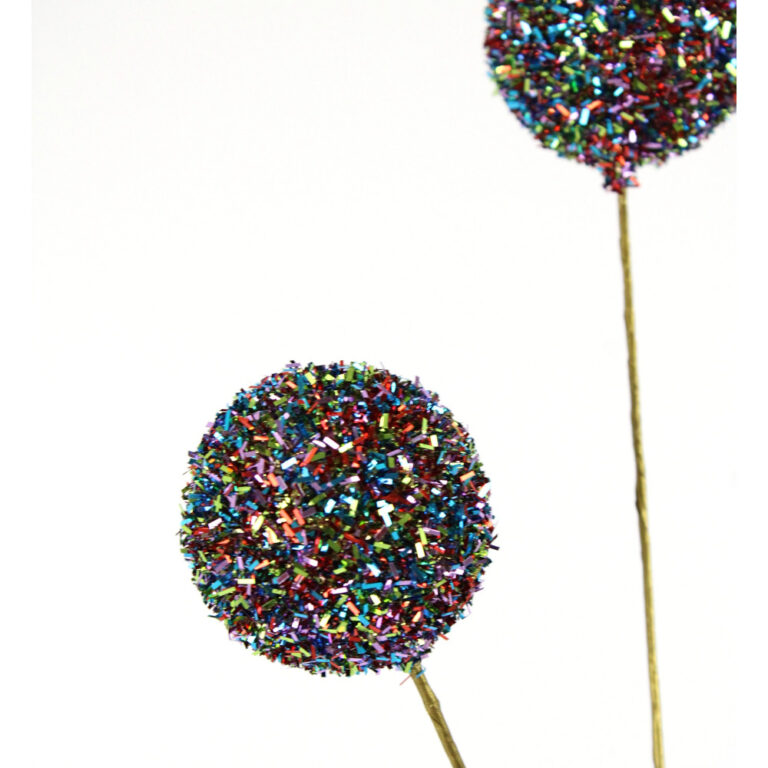 28" BLUE-MULTI COLORED EYELASH BALL SPRAY - Holiday Bliss