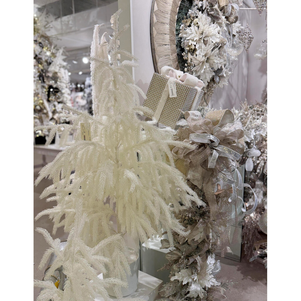 POTTED WHITE NORFOLK (SNOW PINE) TREE - Holiday Bliss