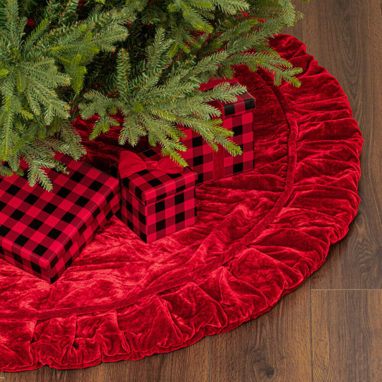 VICKERMAN PLUSH RED VELVET TREE SKIRT - Holiday Bliss